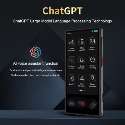 China S35 AI Voice Smart Translator 4inch Portable ChatGPT Photo Scan Offline Translate Machine for sale