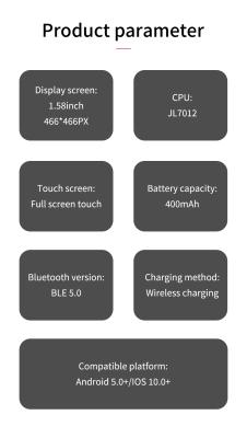 China SK30 IP67 Waterproof Wireless Charging Smartwatch 1.53 Inch BT Call for sale