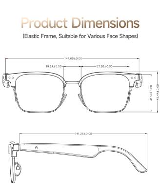 China AI Smart Glass Support 164 Languages BT Call Voice Assistant Control Smart Glasses 2025 W100D for sale