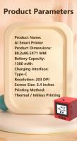 China D5 AI Pocket Smart Printer Without App Use Smart Mini Thermal Printer for sale