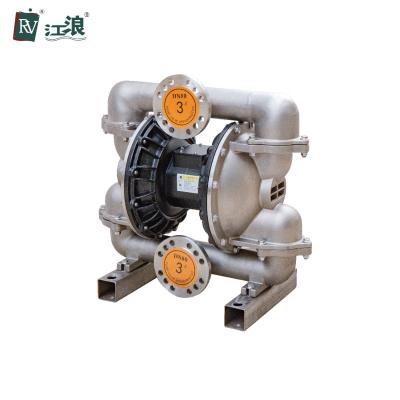 China 3 Inch Stainless Steel Pneumatic Double Diaphragm Pump 270 gpm 120 psi for Water Oil Acid for sale