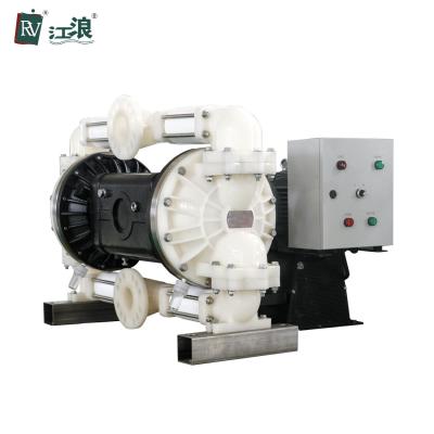 China 3 Inch PP Double Motor Operated Diaphragm Pump - 16 m³/h Flow Rate, 5.5 KW Motor for Fuel Material Transfer for sale