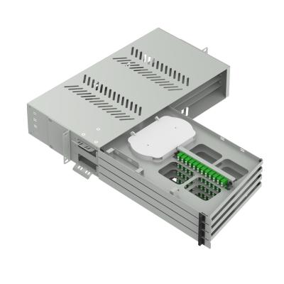 China 19 Inch Data Center Fiber Optic Patch Panel Sub ODF with LC APC Swing Type and 5 for sale