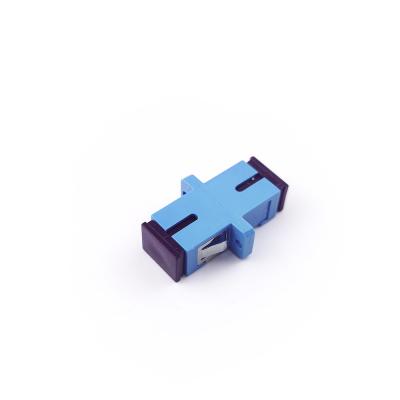 China FTTH SC Optic Fiber Adapter with UPC Eared Dustproof Simplex Coupler Manufactured by PBT for sale