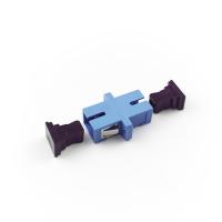 China FTTH SC Optic Fiber Adapter with UPC Eared Dustproof Simplex Coupler Manufactured by PBT for sale