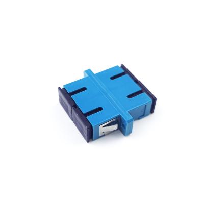 China FTTH SC Optic Fiber Adapter with UPC Eared Dustproof Duplex Coupler PBT Material for sale