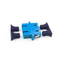 China FTTH SC Optic Fiber Adapter with UPC Eared Dustproof Duplex Coupler PBT Material for sale