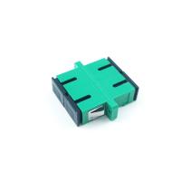 China SC APC Dustproof Duplex Coupler with Eared 2 Port Green Optical Fiber Active Connection for sale