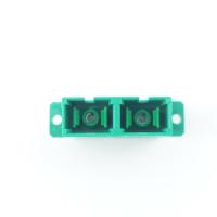 China SC APC Dustproof Duplex Coupler with Eared 2 Port Green Optical Fiber Active Connection for sale