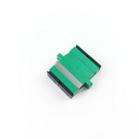 China SC APC Dustproof Duplex Coupler with Eared 2 Port Green Optical Fiber Active Connection for sale