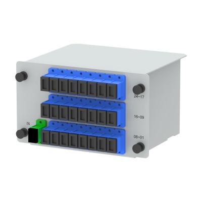 China FTTX PLC Splitter Insertion Type 1x32 SC UPC Low Insertion Loss 1260-1550nm for sale