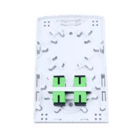 China Plastic Fiber Optic Faceplate Socket Panel for FTTH and Installation in White 2 Cores for sale