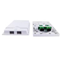 China Plastic Fiber Optic Faceplate Socket Panel for FTTH and Installation in White 2 Cores for sale