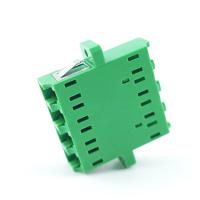 China LC APC Fiber Optic Adapter Eared Square Green Insertion Loss 0.2dB for sale