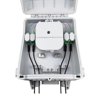 China 16 Core Outdoor Fiber Optic Terminal Distribution Box IP65 Wall Pole Mount 306x237x116mm for sale