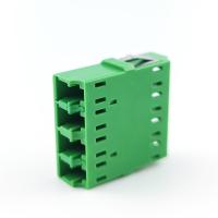 China 4 Ports Green LC APC Optic Fiber Adapter Earless Square Coupler for FTTH Performance for sale