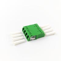 China 4 Ports Green LC APC Optic Fiber Adapter Earless Square Coupler for FTTH Performance for sale