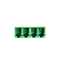 China 4 Ports Green LC APC Optic Fiber Adapter Earless Square Coupler for FTTH Performance for sale