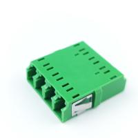 China 4 Ports Green LC APC Optic Fiber Adapter Earless Square Coupler for FTTH Performance for sale