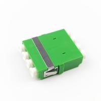 China 4 Ports Green LC APC Optic Fiber Adapter Earless Square Coupler for FTTH Performance for sale