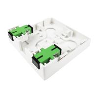 China 2 Cores Plastic Fiber Optic Faceplate Socket Panel Network for FTTH Indoor Installations for sale