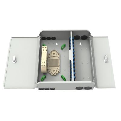 China 96 Cores Indoor FTTH Fiber Optic Terminal Box Wall Mounted 450x400x140mm SC FC LC for sale
