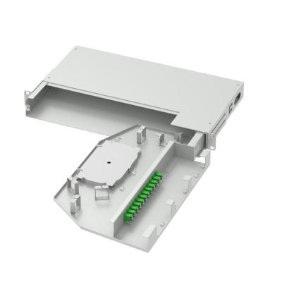 China FTTX 19 Inch Swing Patch Panel LC APC Type 12 Cores Fiber Optic Equipment with 5 for sale