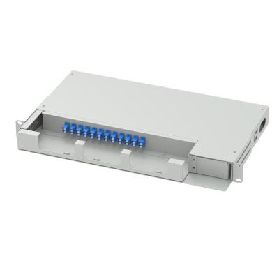 China ODN Network 12 Cores Optical Distribution Frame LC UPC Type 19 Inch Swing Patch Panel for sale
