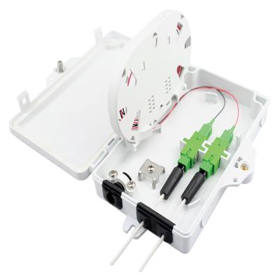 China Network Distribution Access Outdoor FTTH IP65 Fiber Optic Termination Box 2 Cores PC ABS for sale