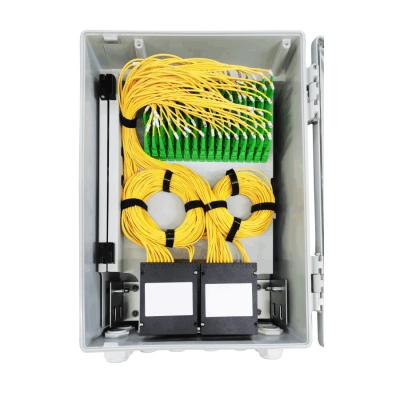 China 96 Cores SC Fiber Optic Terminal Box Outdoor FTTH Distribution Box 450x335x195mm for sale