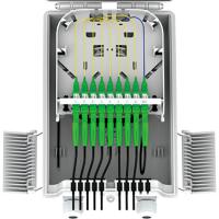 China FTTH IP68 8 Cores Fiber Optic Distribution Box SC Connector 274x175x86mm for sale