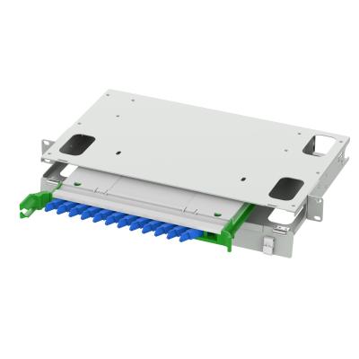 China 12 Port E2K Type Fiber Optic Patch Panel with 5 and White Color for sale