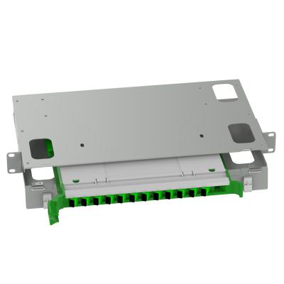 China 12 Port SC Fiber Optic Distribution Patch Panel 19 Inch Rack Mount 44x482x255mm for sale