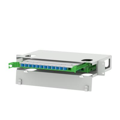 China 24 Port LC Fiber Optic Patch Panel 70x482x255mm 19 Inch Rack Mount Gray for sale