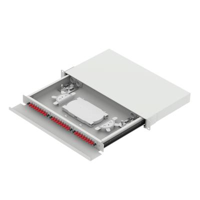 China 24 Port FC Fiber Optic Patch Panel 1U 19 Inch Rack Mount for Data Center FTTX for sale