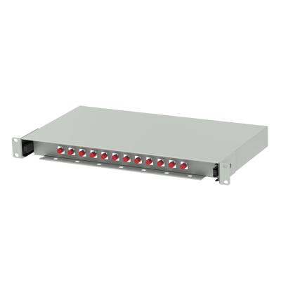China FC Type Fiber Optic Distribution Patch Panel 19 Inch 1U 24 Ports for Data Center ODN for sale