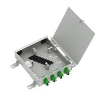 China RAL 7035 4 Cores LC UPC Fiber Optic Terminal Box Wall Mount FTTX 136x118x34mm for sale