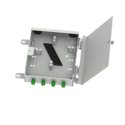 China FC APC 4 Cores Fiber Optic Terminal Box Wall Mountable for FTTX Network 136x118x34mm for sale