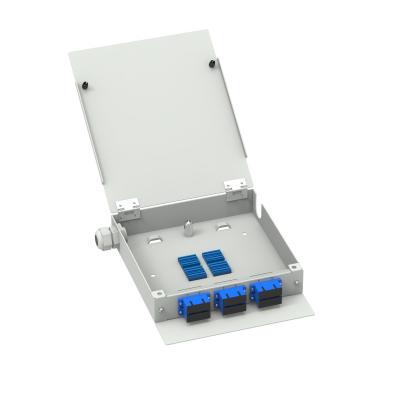 China 12 Cores SC UPC Fiber Optic Terminal Box Wall Mount Cold Rolled Steel FTTX for sale