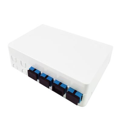 China FTTH Network Indoor 4 Cores SC UPC Plastic Fiber Optic Faceplate Socket Panel in Gray for sale