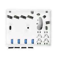 China FTTH Network Indoor 4 Cores SC UPC Plastic Fiber Optic Faceplate Socket Panel in Gray for sale