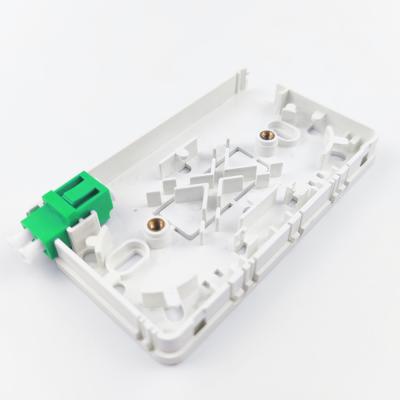 China FTTH Network Fiber Optic Cable Socket Panel 2 Cores LC APC Plastic Faceplate 116*69*19 mm for sale