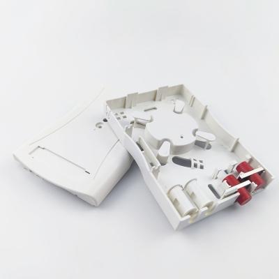 China Gray FC/UPC 2 Port Plastic Fiber Optic Faceplate Socket Panel 124x80x26mm for Indoor FTTH Network for sale