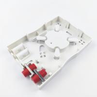 China Gray FC/UPC 2 Port Plastic Fiber Optic Faceplate Socket Panel 124x80x26mm for Indoor FTTH Network for sale
