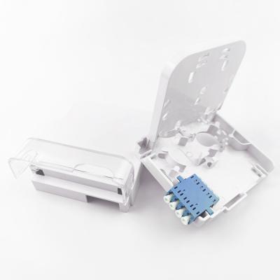China 2 Cores LC/UPC Plastic Fiber Optic Face Plate Socket Panel for Indoor in FTTH Network for sale