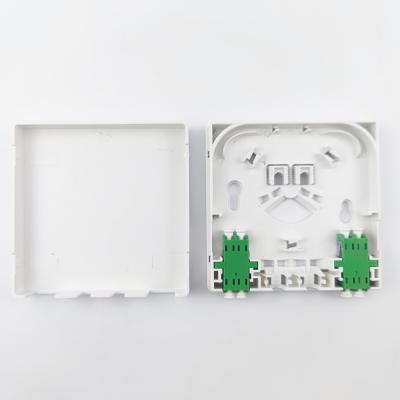 China 2 Cores LC APC Plastic Faceplate Fiber Optic Socket Panel for Indoor in FTTH Network for sale