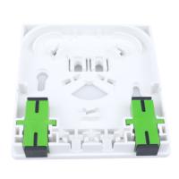 China 2 Port SC APC Plastic Fiber Optic Faceplate Socket Panel 115x86x22mm for FTTH Network for sale