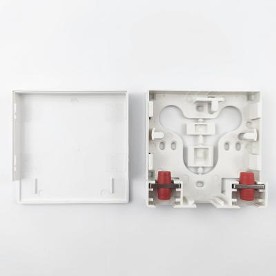 China 2 Port FC UPC Plastic Fiber Optic Faceplate Socket Panel 85x85mm for Indoor FTTH Network for sale