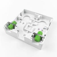 China 2 Port FC APC Plastic Fiber Optic Faceplate Socket Panel 87x86x29mm for FTTH Network White Gray for sale
