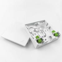 China 2 Port FC APC Plastic Fiber Optic Faceplate Socket Panel 87x86x29mm for FTTH Network White Gray for sale